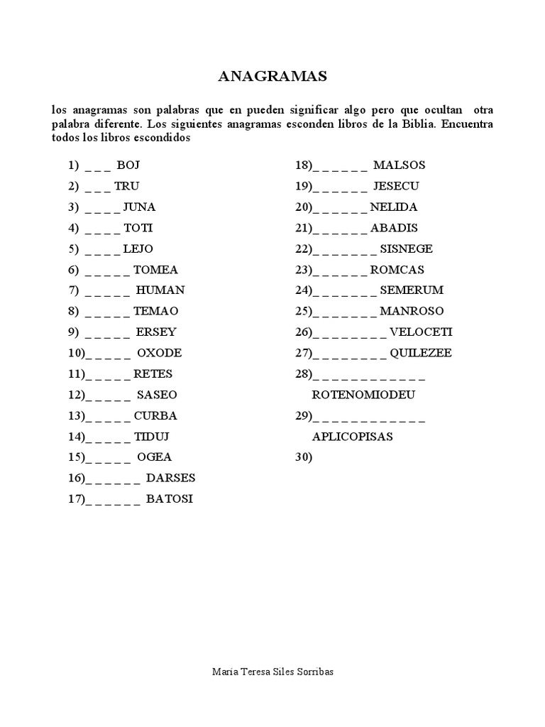 Anagramas Biblicos | PDF