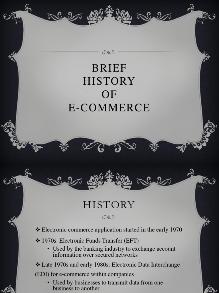 Brief History of E-Commerce | PDF | E Commerce | Electronic Data ...