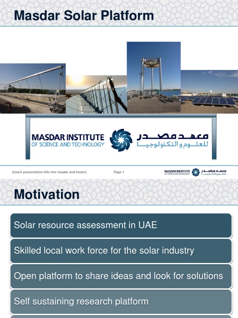 Masdar Solar Platform | PDF | Solar Energy | Sustainable Technologies