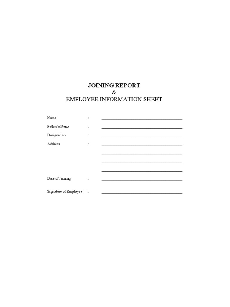 Employee Joining Report Template | PDF | Employment | Government