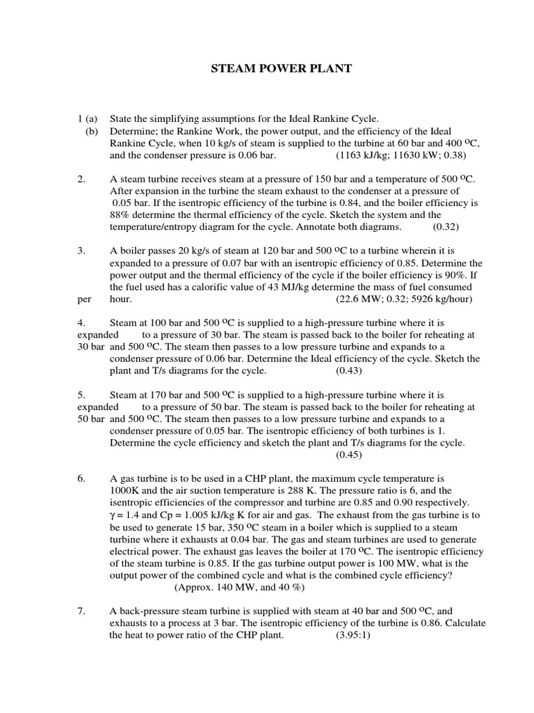 Steam Power Plant Examples | PDF | Steam Engine | Boiler