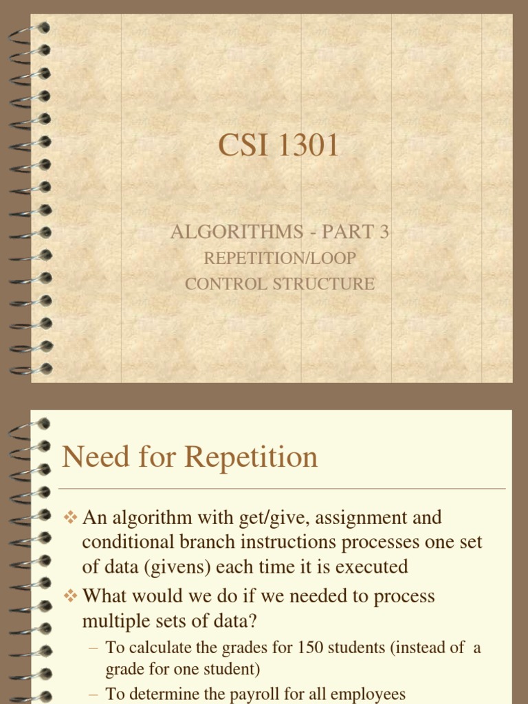 Algorithms - Part 3: Repetition/Loop Control Structure | PDF | Control Flow | Summation