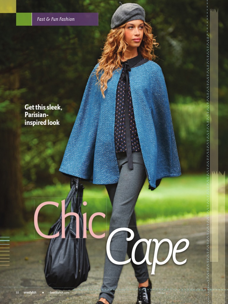 Chic Cape Pattern PDF | PDF | Seam (Sewing) | Sewing