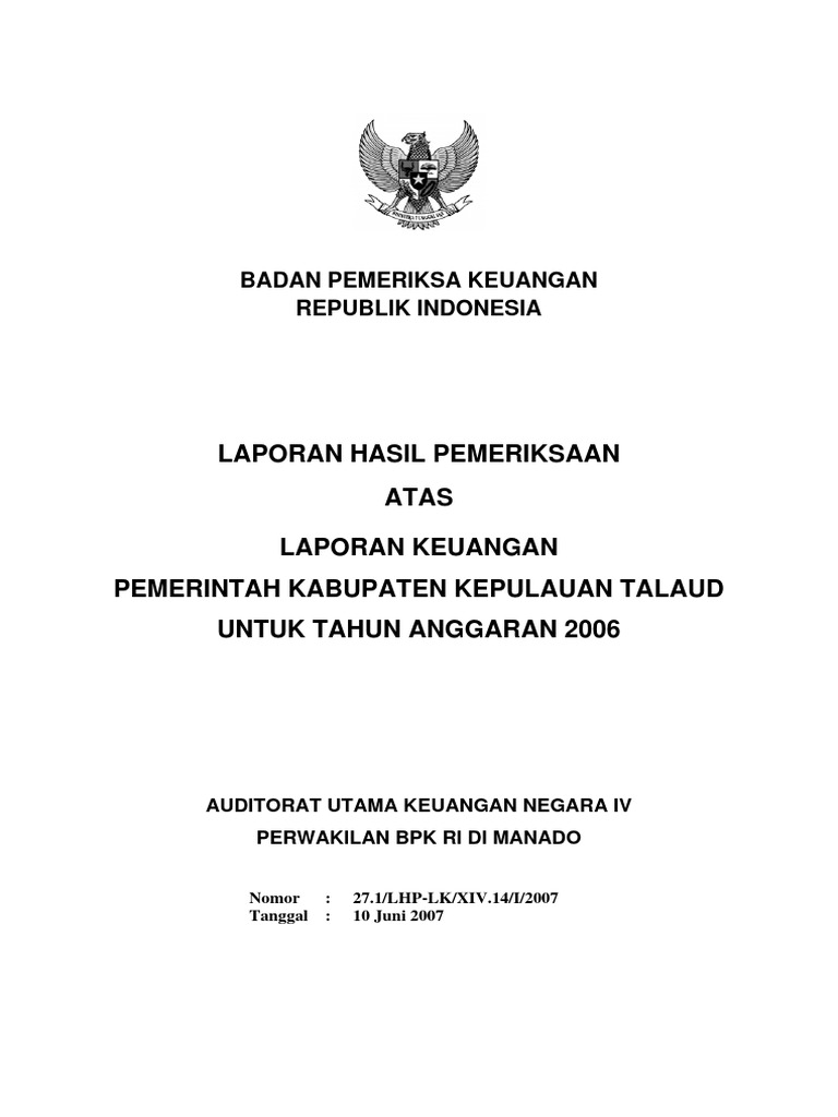 475 Kab Kep Talaud LK | PDF