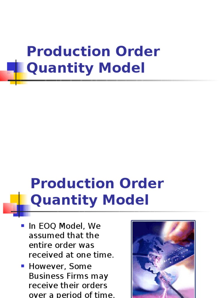 Production Order Quantity Model | PDF | Teaching Methods & Materials ...