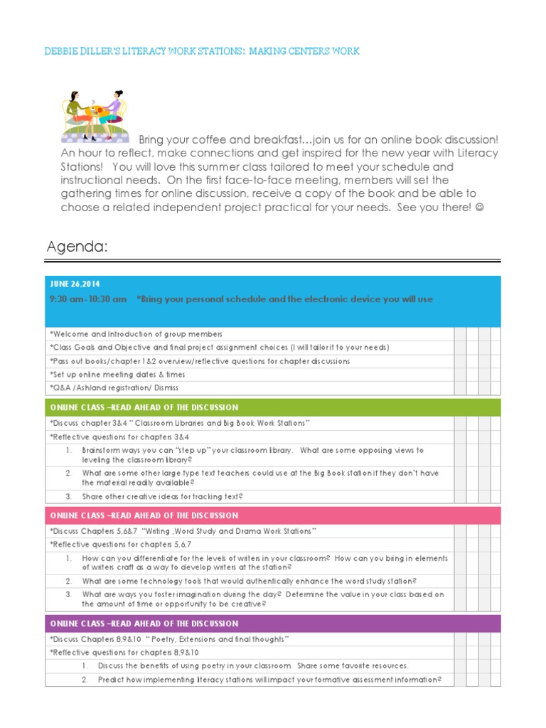 Agenda:: Debbie Diller'S Literacy Work Stations: Making Centers Work ...