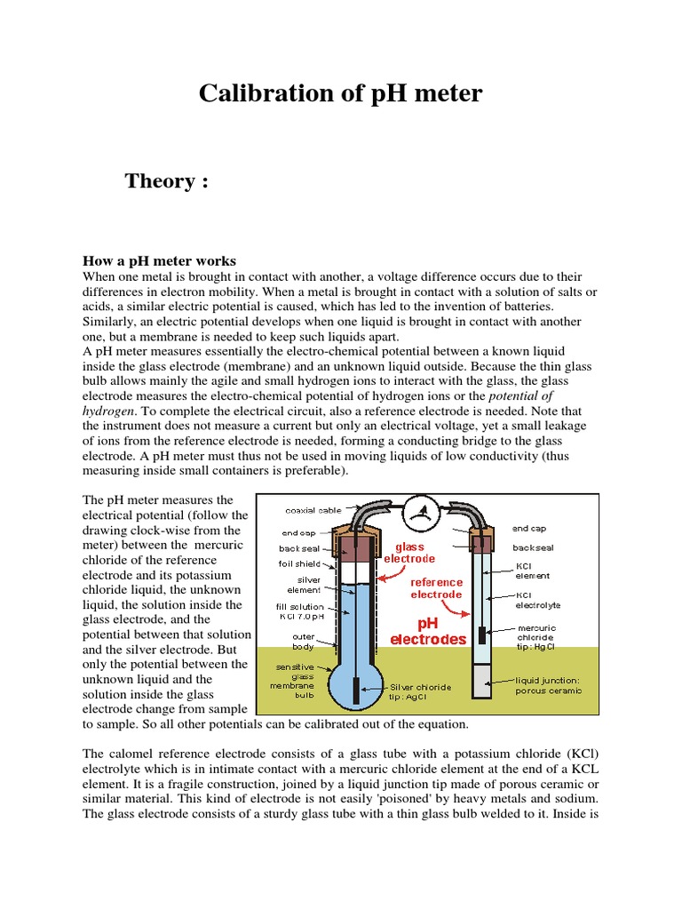 Calibration of PH Meter | PDF | Ph | Potassium Chloride