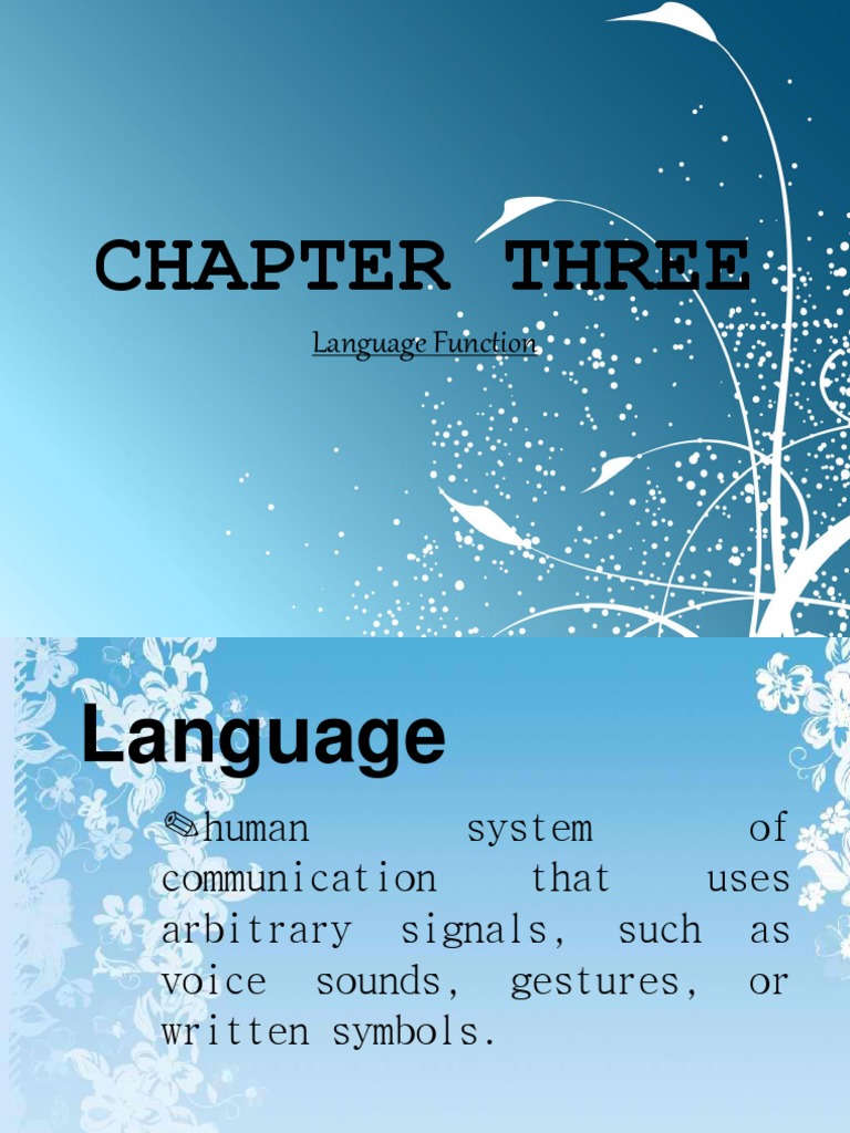 Chapter Three: Language Function | PDF | Sentence (Linguistics) | Question