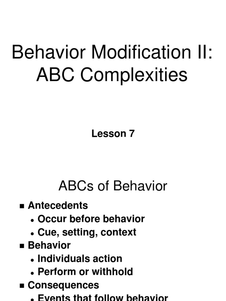 L07 Behavior Modification II | PDF | Reinforcement | Behavior