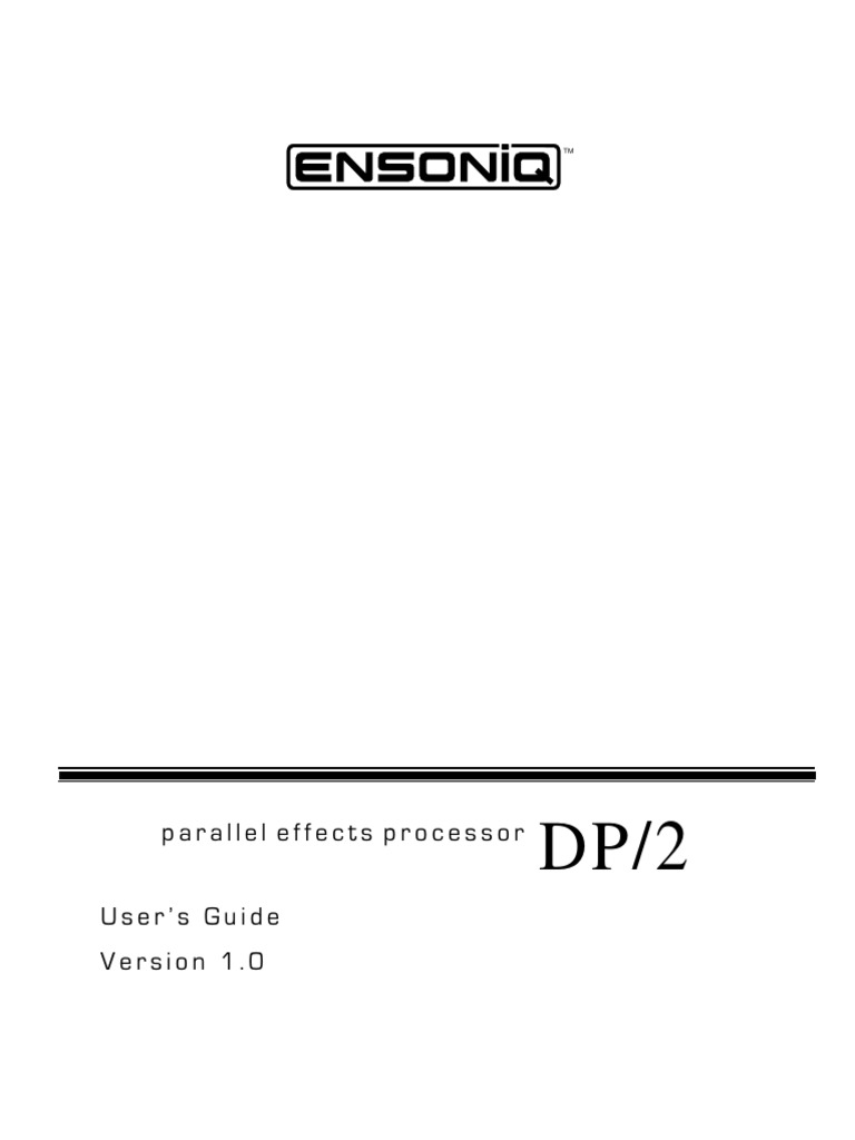 Ensoniq DP2 Users Guide | PDF | Radio | Electromagnetic Interference
