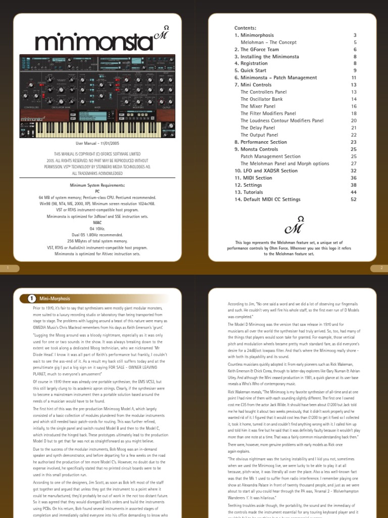 Minimonsta Manual en | PDF | Synthesizer | Computing And Information Technology