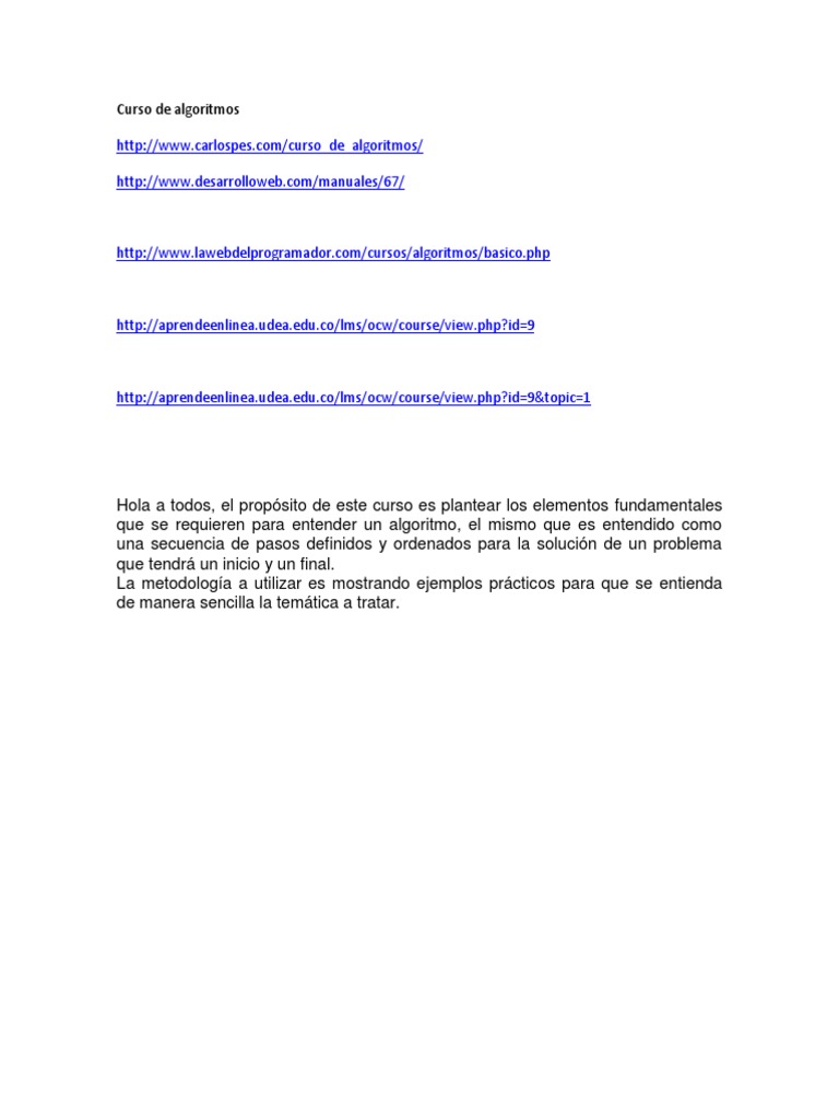 Curso de Algoritmos | PDF