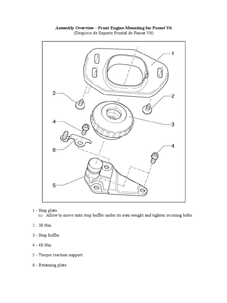 Assembly Overview - Front Engine Mounting For Passat V6 | PDF ...