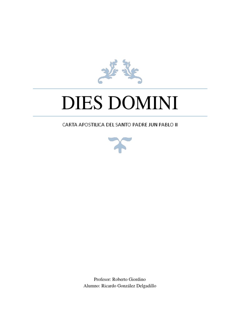 Dies Domini | PDF | eucaristía | La resurrección de Jesús