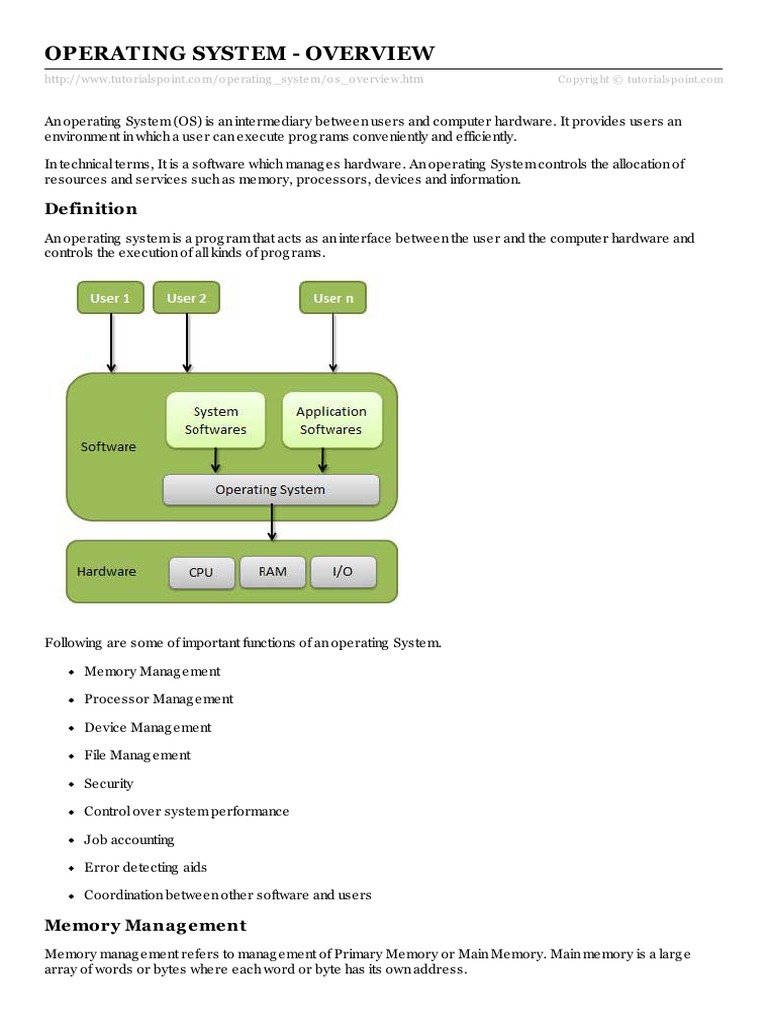 Operating System - Overview | PDF | Operating System | Process (Computing)