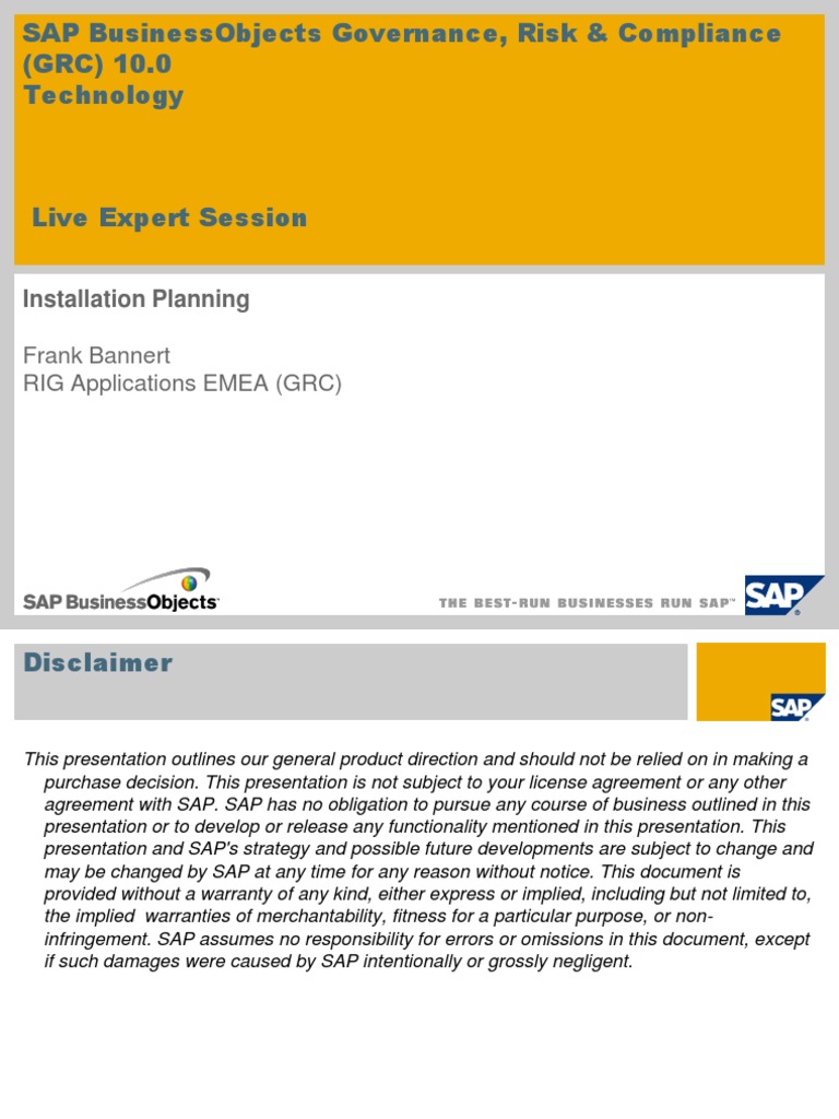 Installation Planning Pdf Plug In Computing Sap Se
