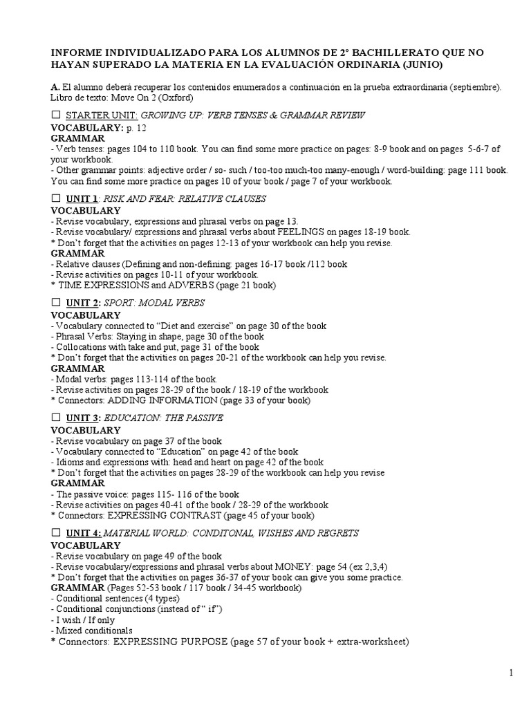 Informe Individualizado2bachpilarm | PDF | Syntax | Languages