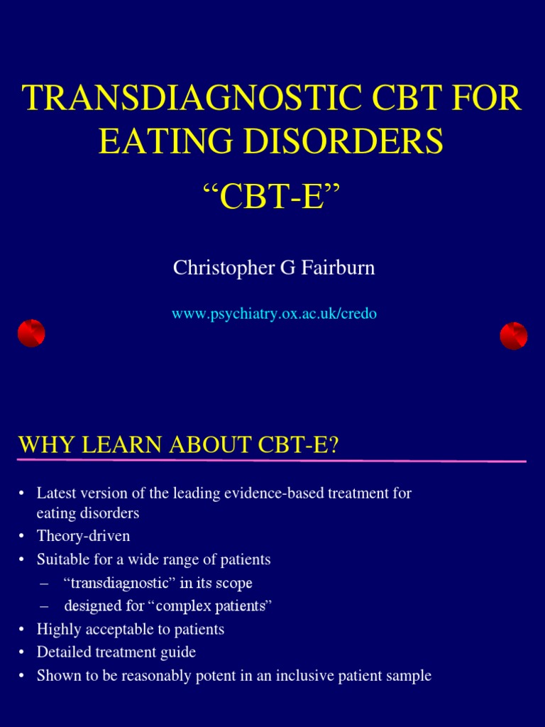 Transdiagnostic CBT for Eating Disorders | PDF | Major Depressive ...