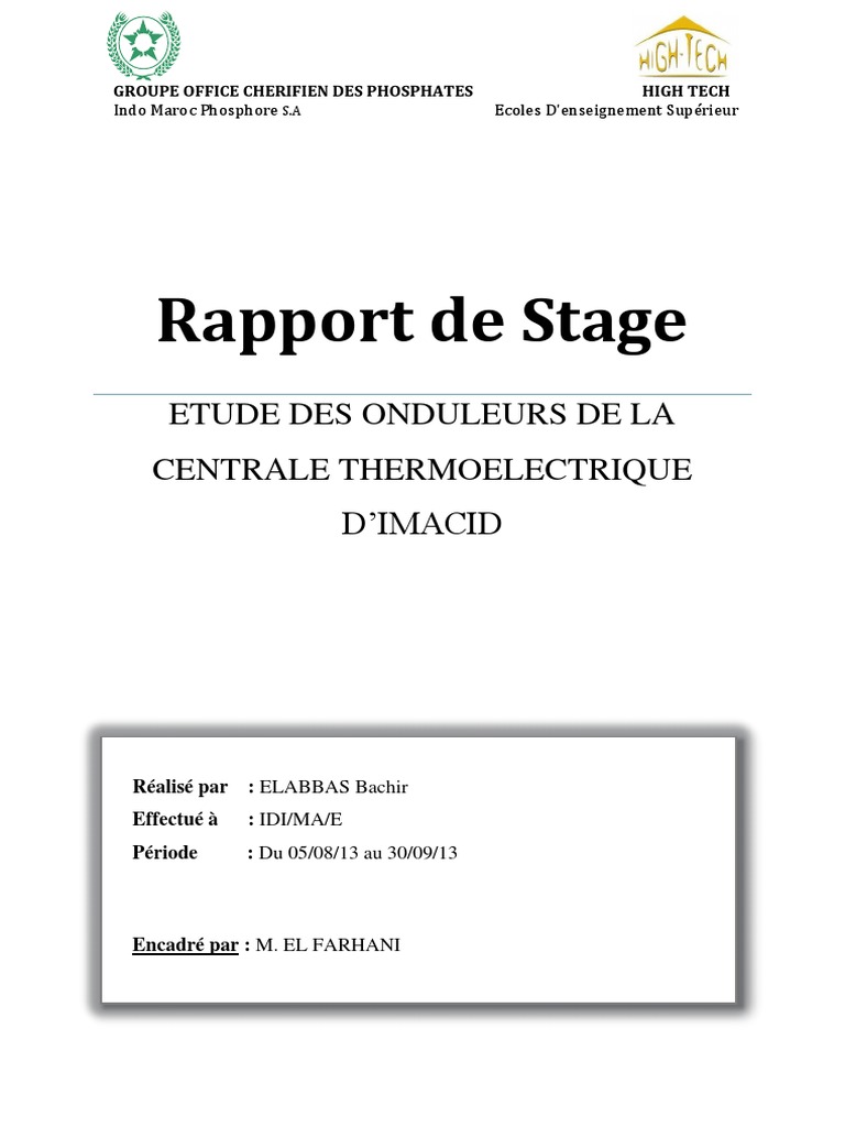 Rapport de Stage d'IMACID (Elabbas Bachir) | PDF | Courant continu ...