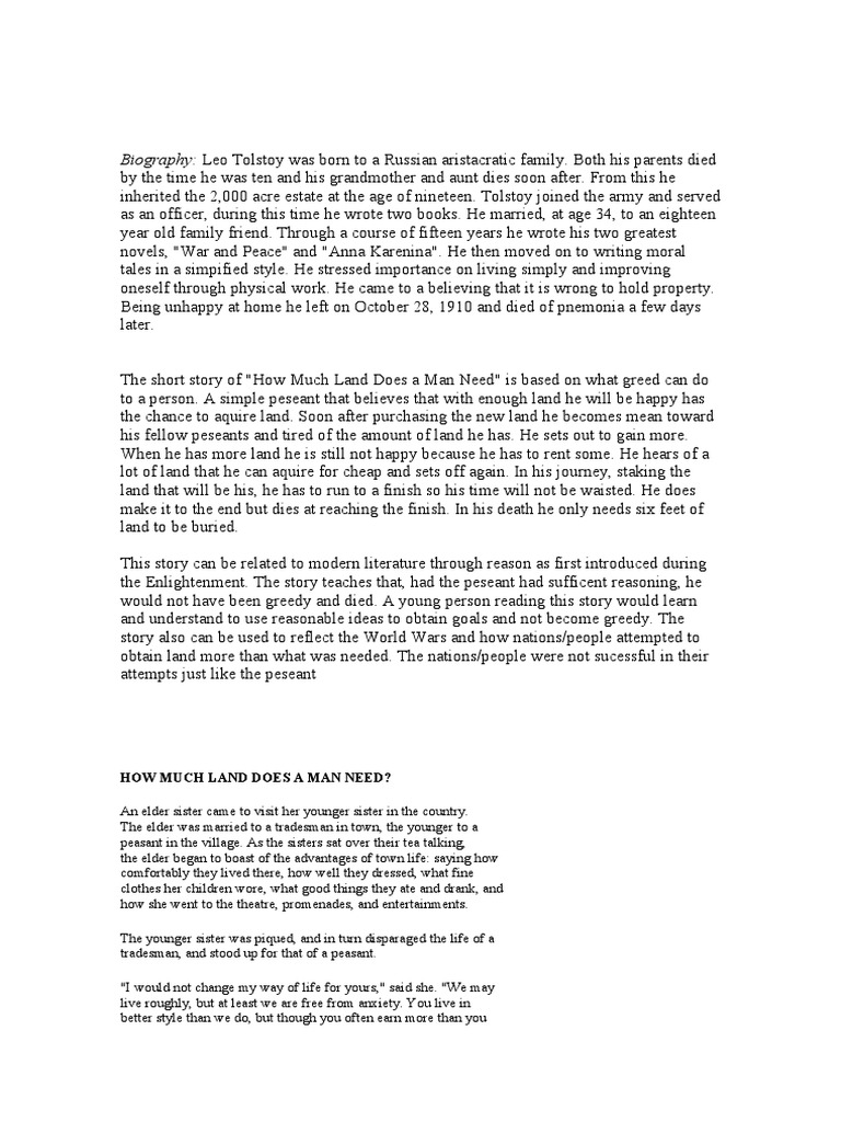 How Much Land Does A Man Need | PDF | Crop Rotation | Land Management