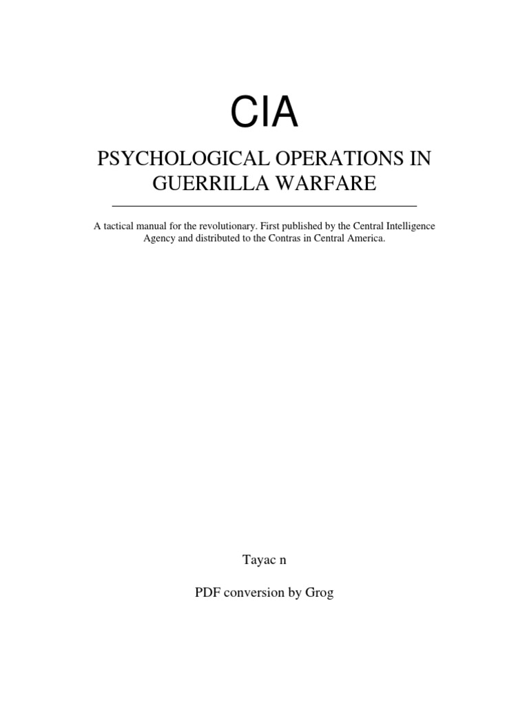 CIA - Psychological Operations in Guerrilla Warfare | PDF