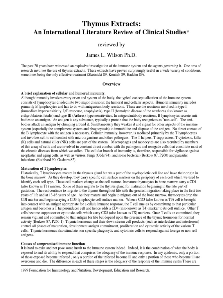 Thymus Extracts | PDF | Hepatitis | Hepatitis B