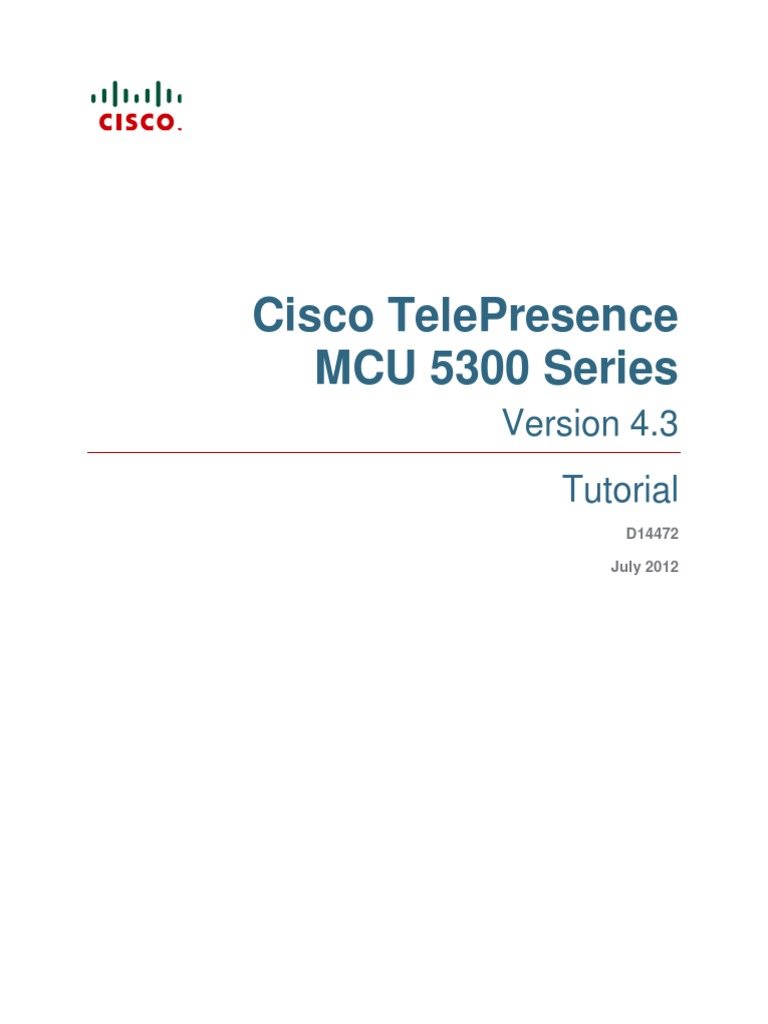 Cisco TelePresence MCU 5300 Series Tutorial | PDF | Session Initiation ...
