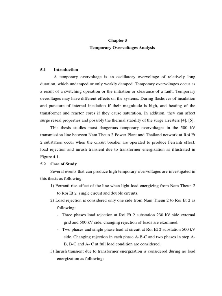 Chapter05 Temporary Overvoltages Analysis Pdf Pdf Electrical