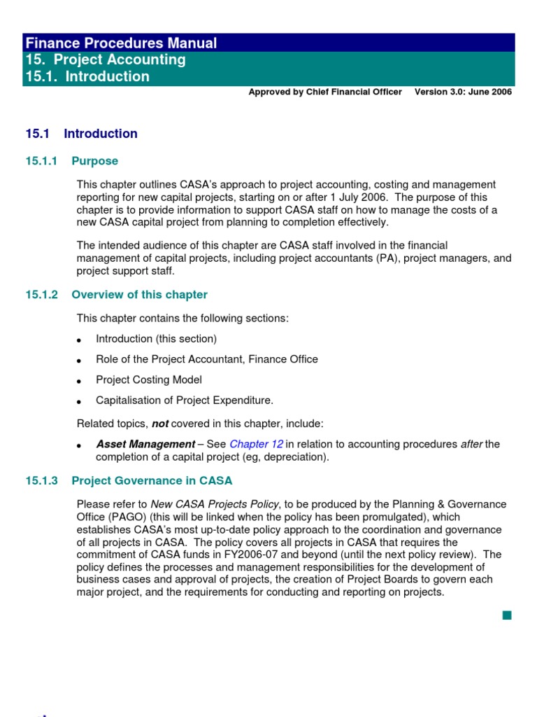 Finance Procedures Manual 15. Project Accounting: 15.1.1 Purpose | PDF ...