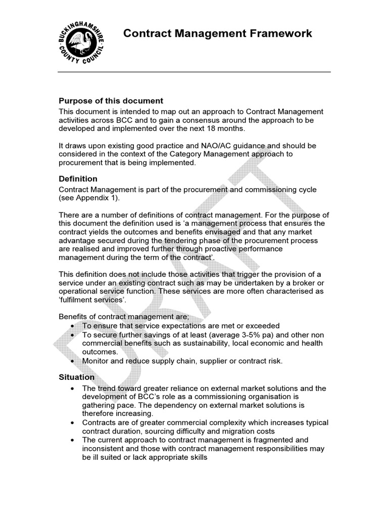 Contract Management Framework 1 7 | Procurement | Accountability