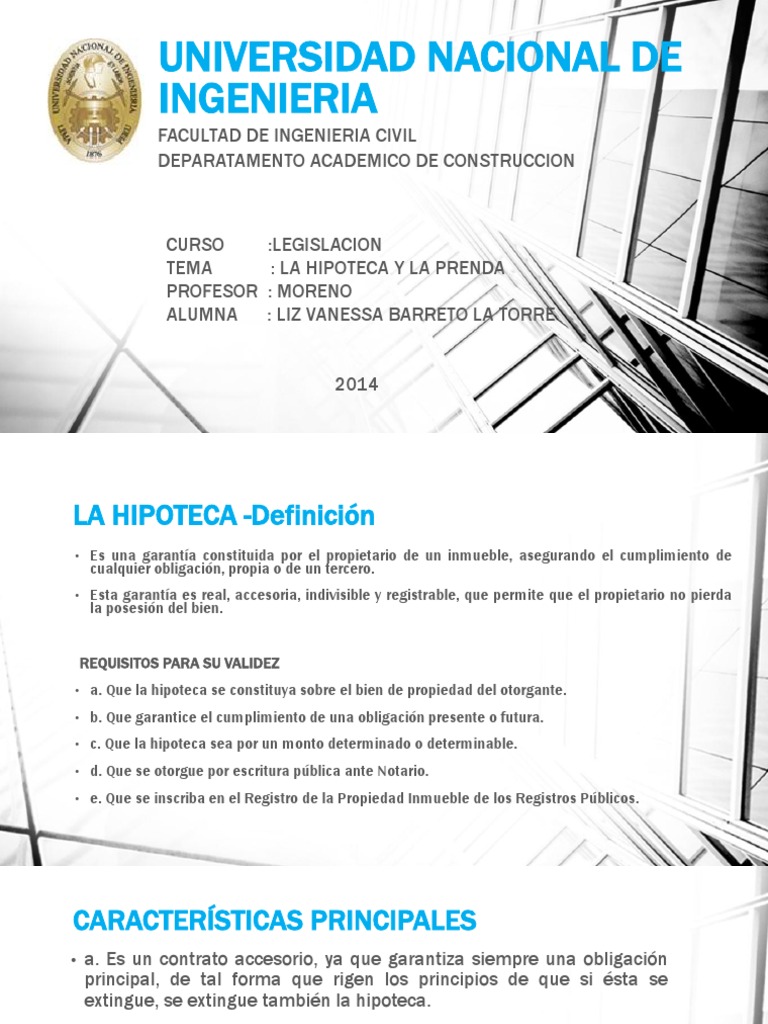 Hipoteca y Prenda: Definición y Requisitos | PDF | Propiedad | Ley común