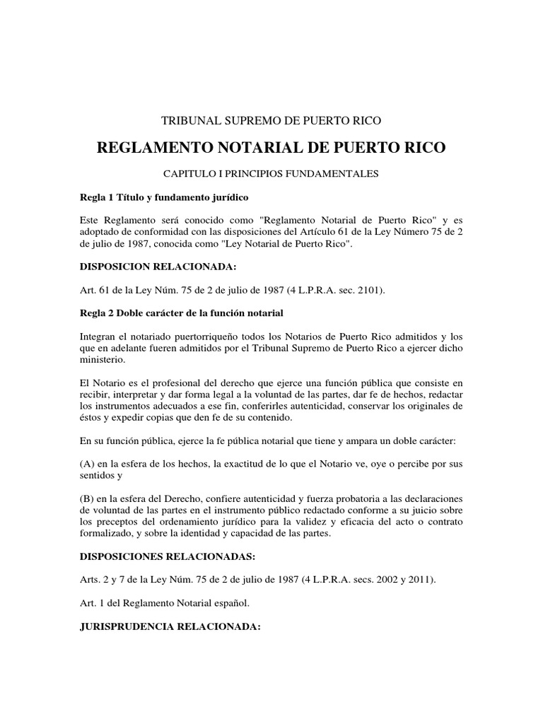 Reglamento Notarial de Puerto Rico 2021 | PDF | Información del ...