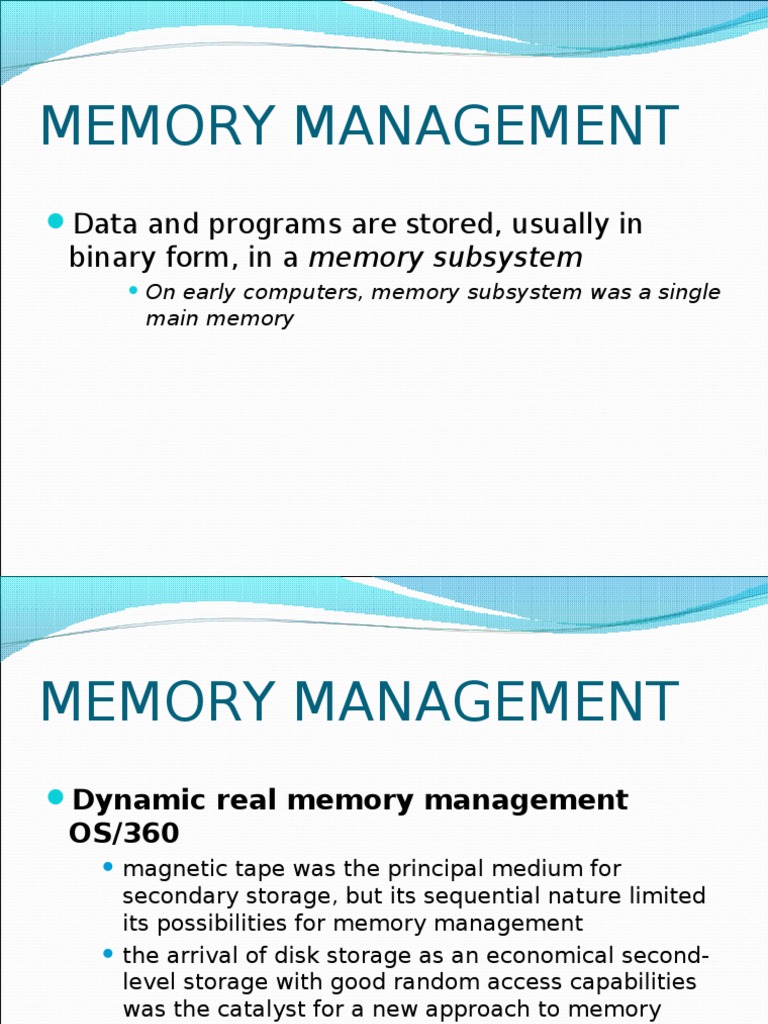 Memory Management Ibm Os 360 | PDF | Computer Data Storage | Areas Of ...