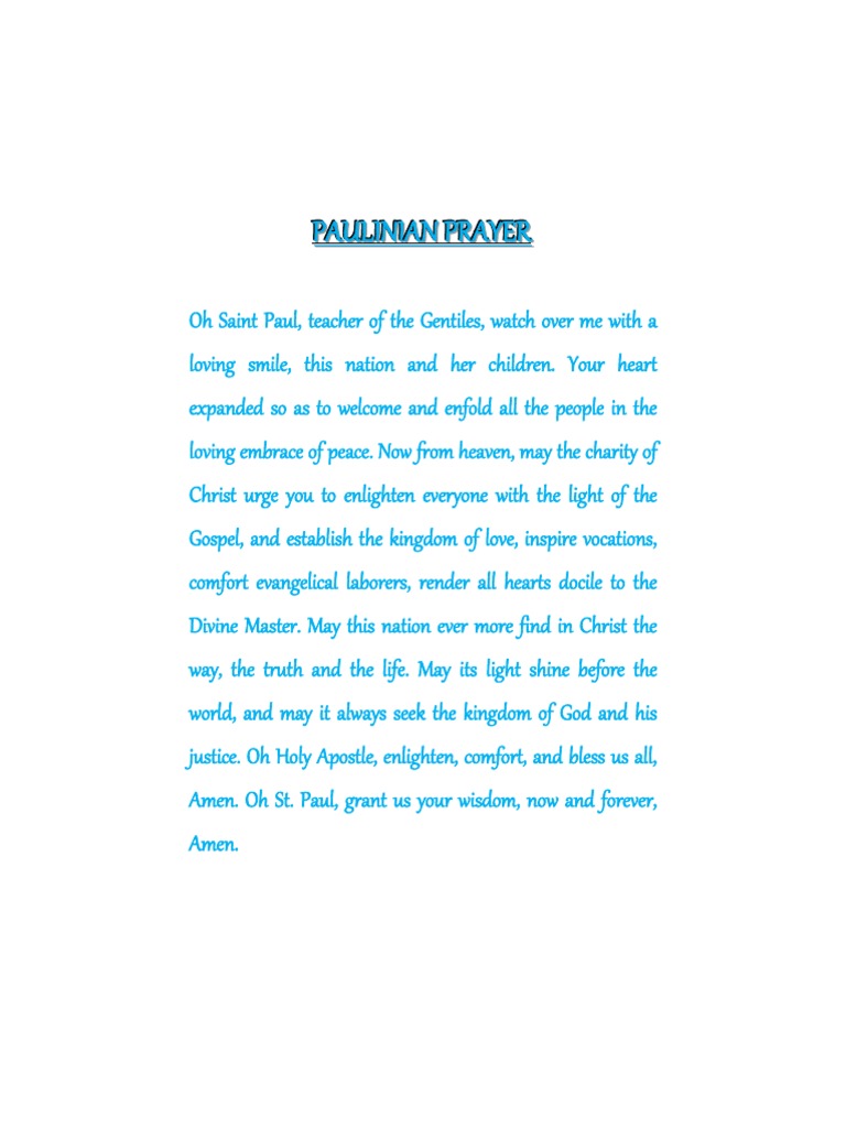 Paulinian Prayer | PDF