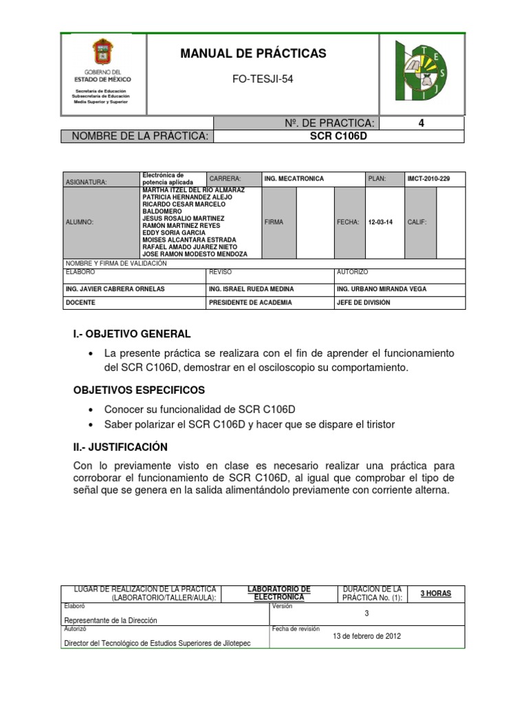Practica Del SCR | PDF | Rectificador | Corriente eléctrica