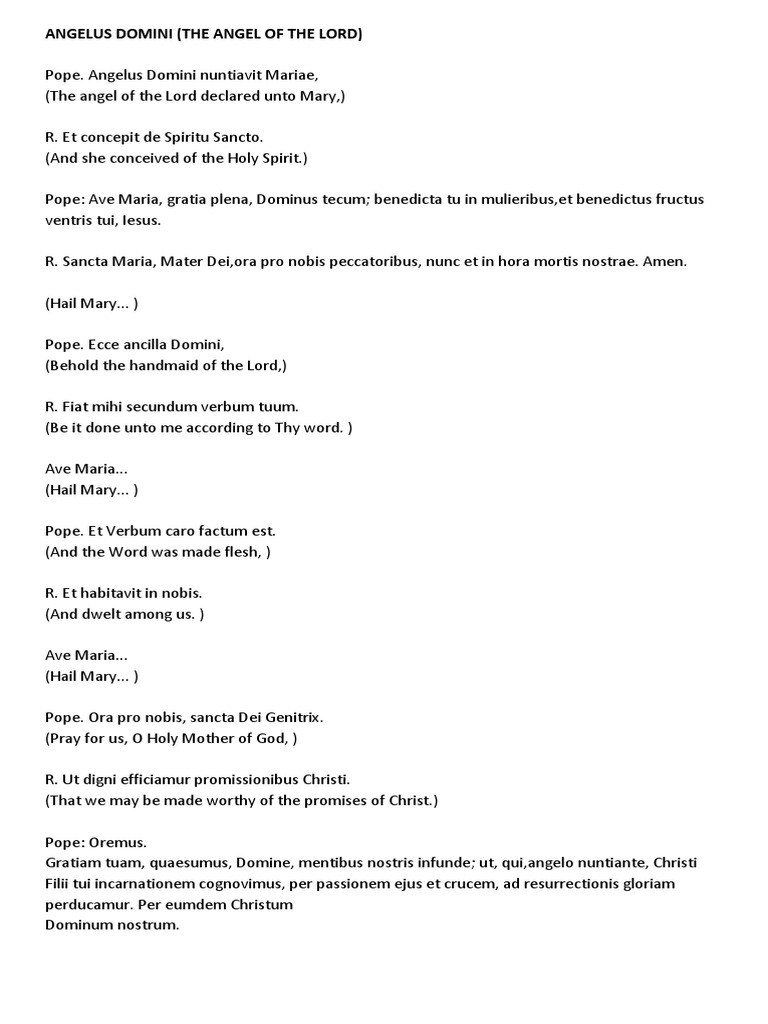 Angelus Domini | Download Free PDF | Religious Rituals | Christian ...