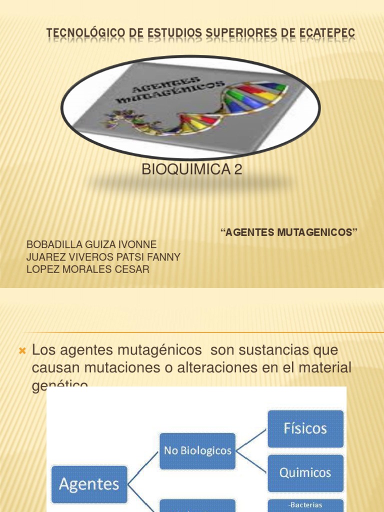 Agentes Mutagenicos | PDF | Mutación | Adn