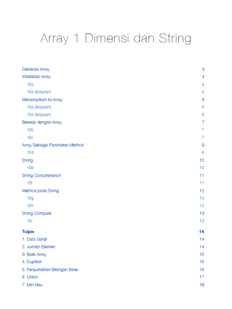 Array 1 Dimensi Dan String Pdf Komputer