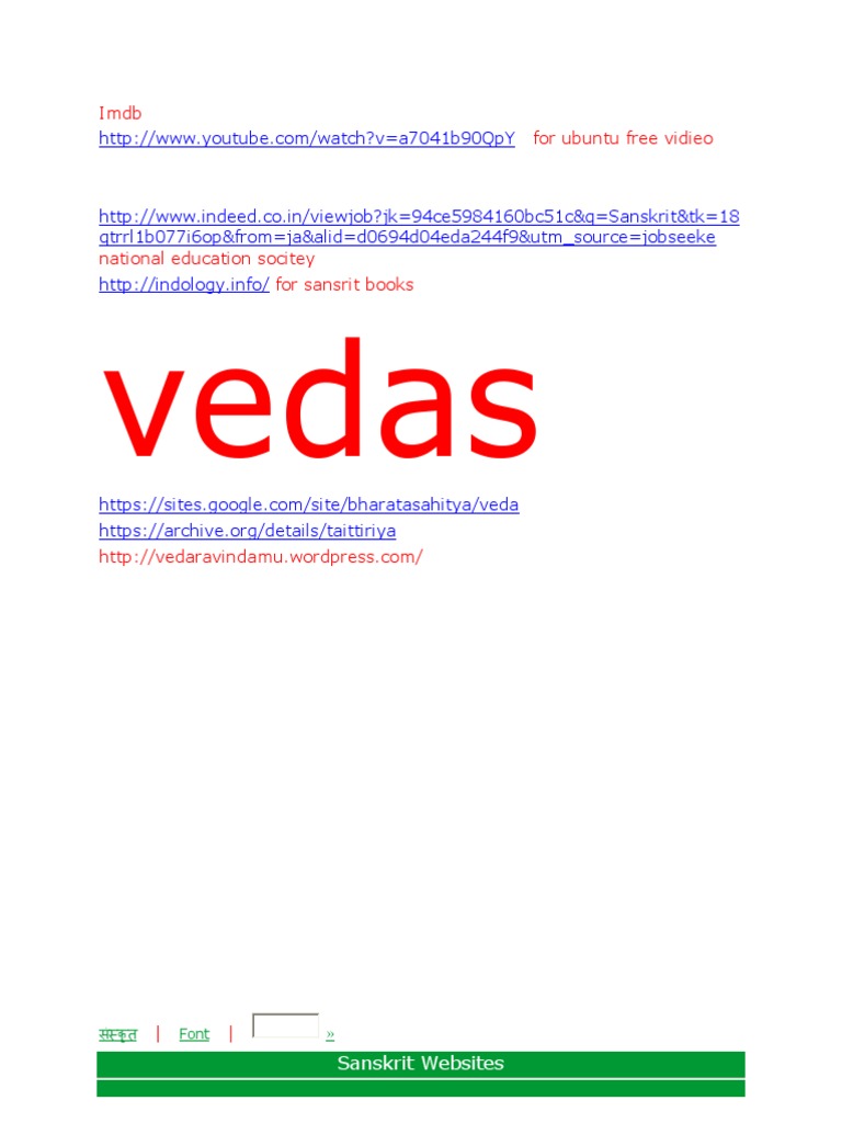 Sanskrit Web Sites | PDF | Sanskrit | Websites
