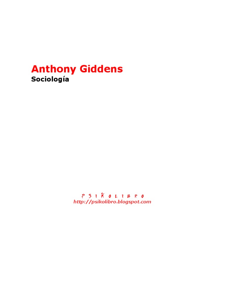 Anthony Giddens - Sociologia | PDF | Sociología | Academia