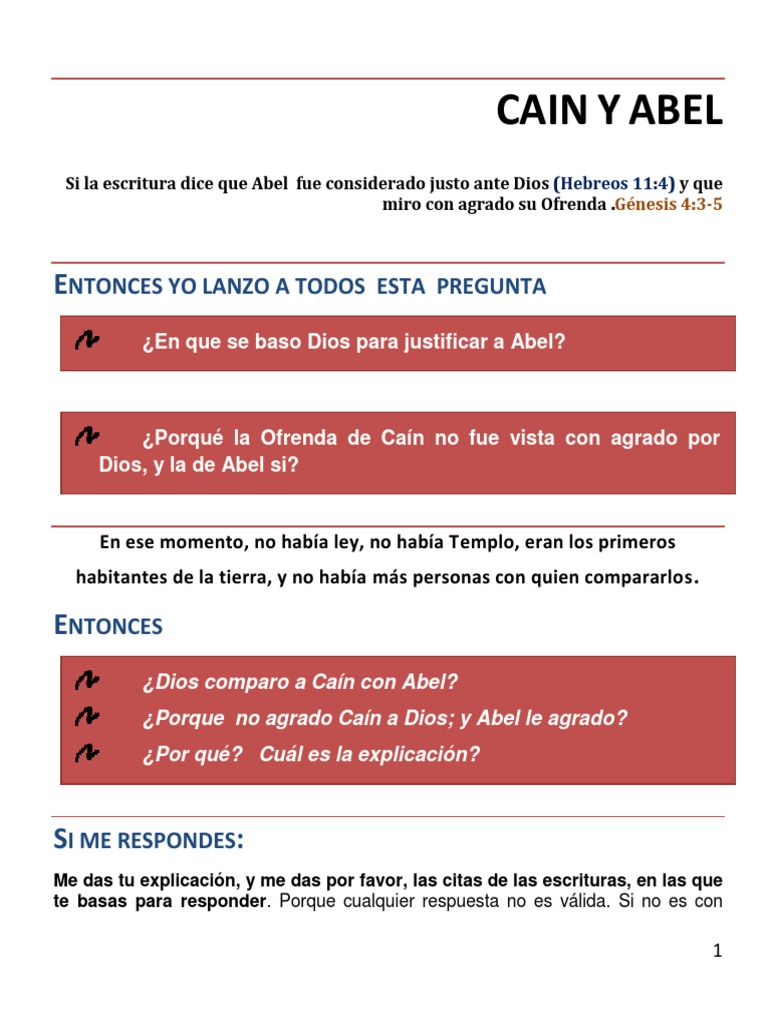 Cain y Abel | PDF | Abrahán | Caín y Abel