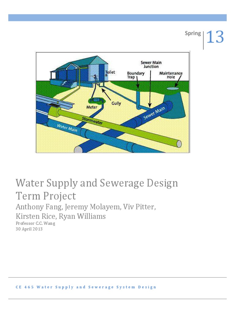 Water Supply and Sewerage Design | Sanitary Sewer | Storm Drain
