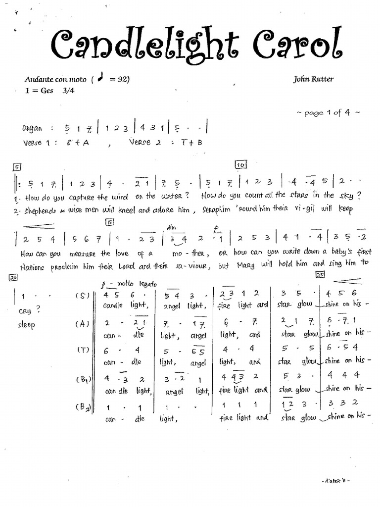 Candlelight Carol SATB