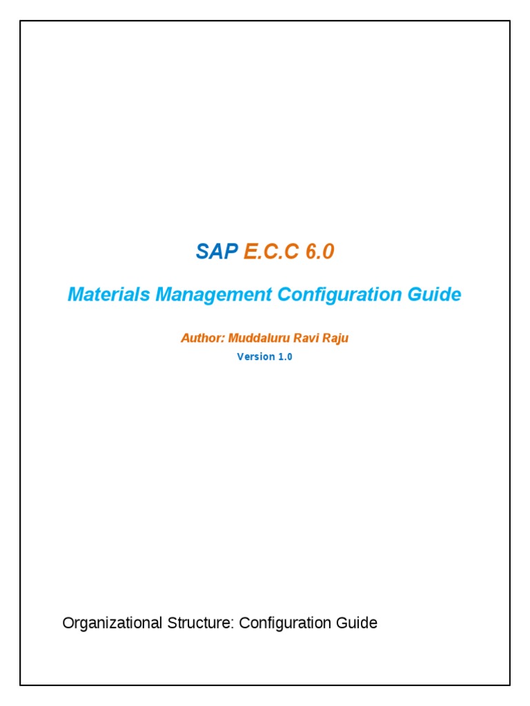Sap Mm Configuration Document V1 Pdf Subsidiary Financial