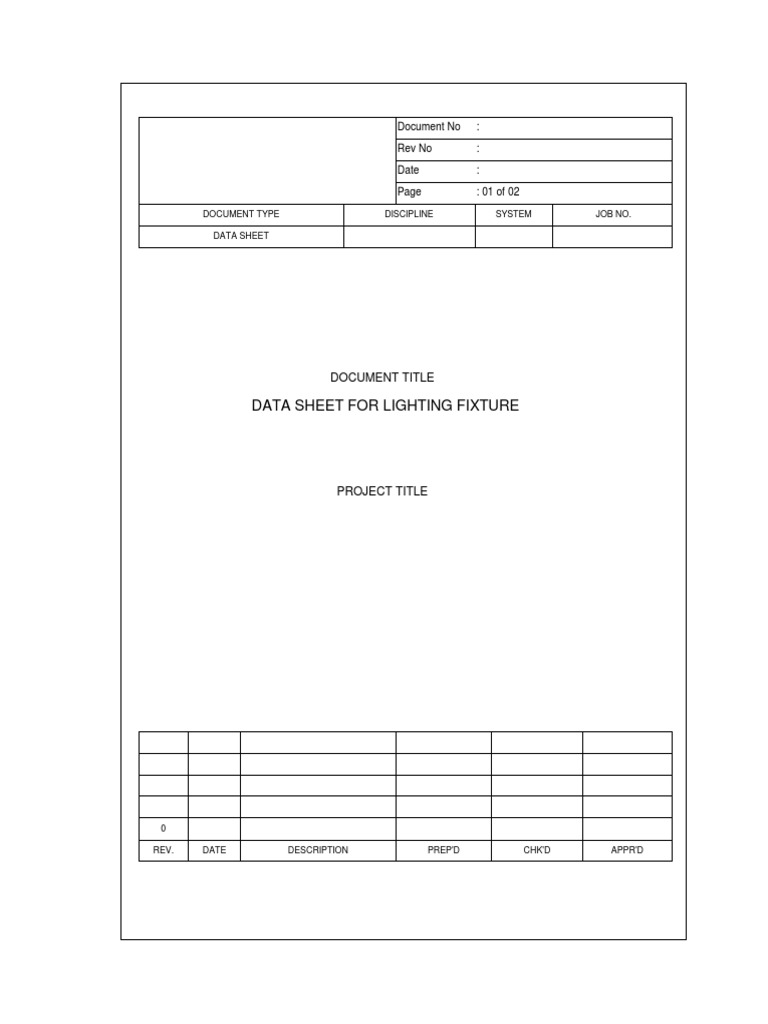 Lighting Fixture Data Sheet | PDF