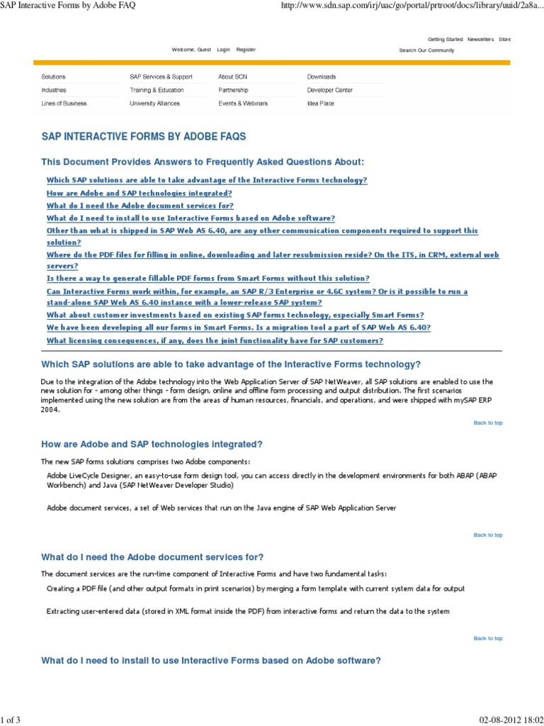 SAP Interactive Forms by Adobe FAQ | PDF | Portable Document Format ...
