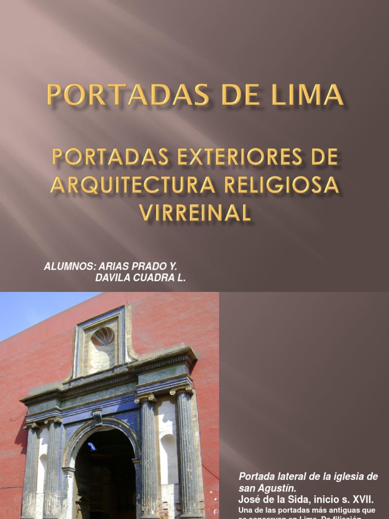 Portadas de Lima | PDF | Barroco | Lima