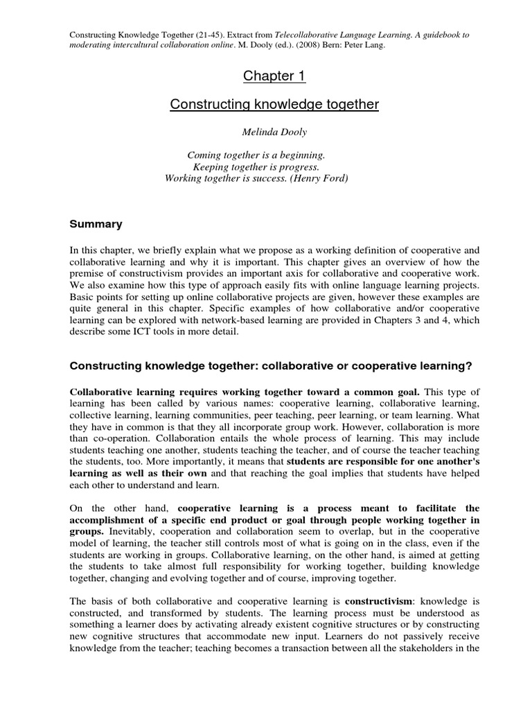 Constructing Knowledge Together | Educational Technology | Learning
