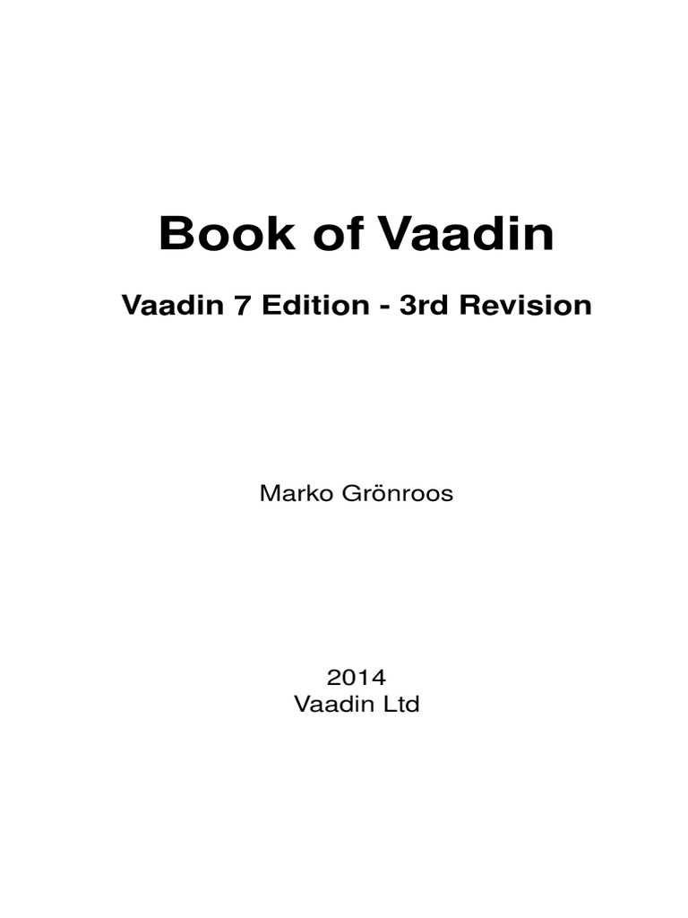 Book of Vaadin Pocket | PDF | Dynamic Web Page | Eclipse (Software)