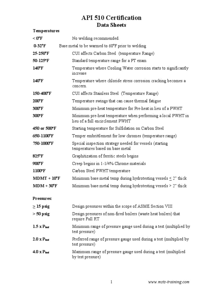 API 510 Data Sheet - Answers | PDF | Welding | Construction